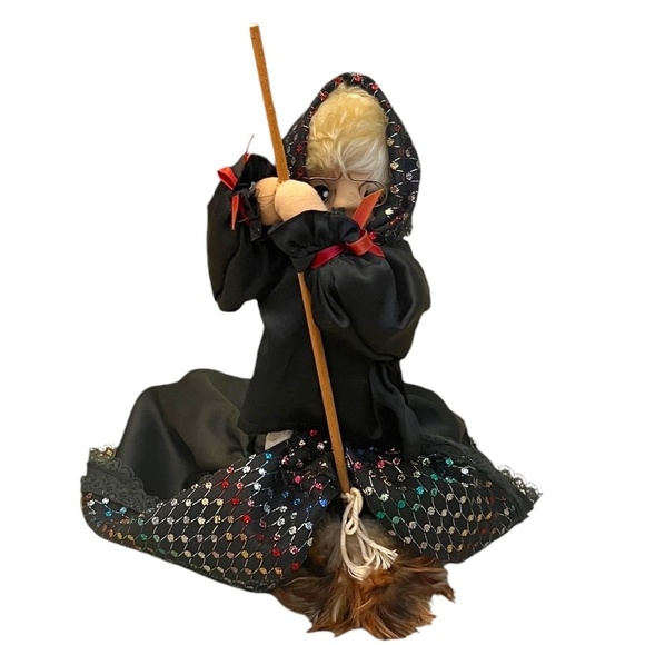 Source Unknown | Accents | Vintage Flying Witch With Magic Broom Good ...